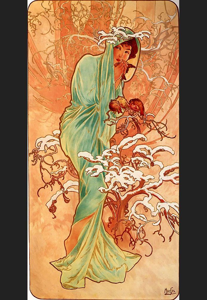 Alphonse Maria Mucha Winter painting | framed paintings for sale
