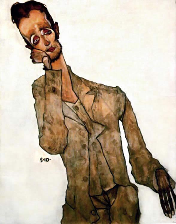 Egon Schiele Reclining man painting | framed paintings for sale
