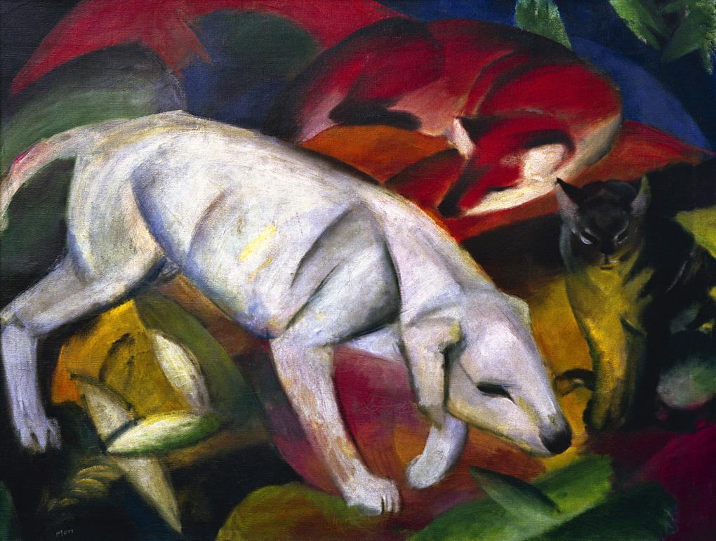 Franz Marc Hund Fuchs und Katze painting | framed paintings for sale