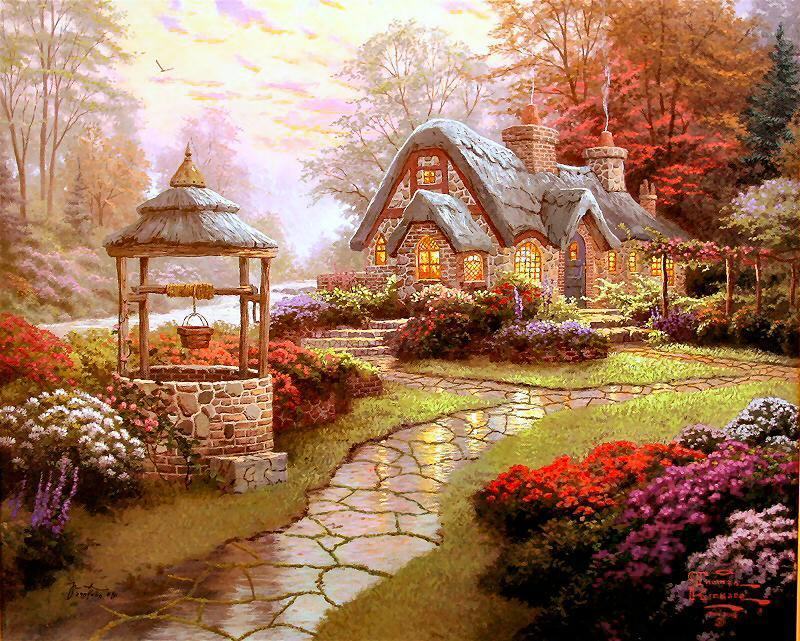 Thomas Kinkade Make a Wish Cottage 2 painting | framed paintings for sale